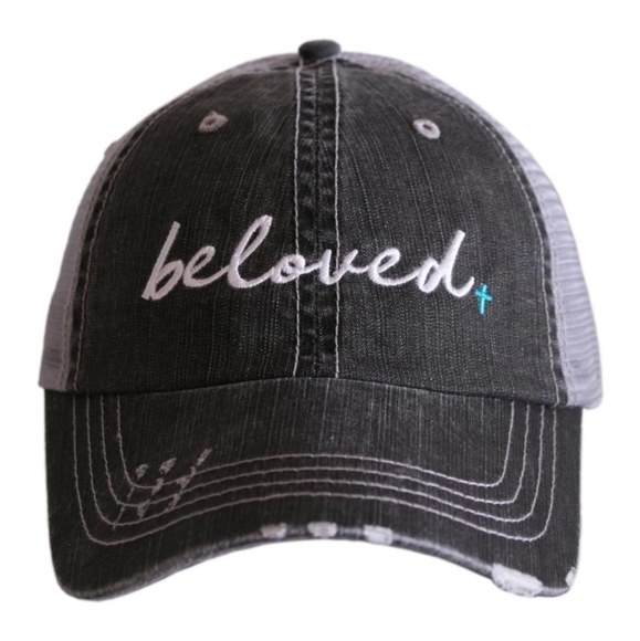 Katydid | Accessories | Beloved Cross Religious Distressed Trucker Hat ...